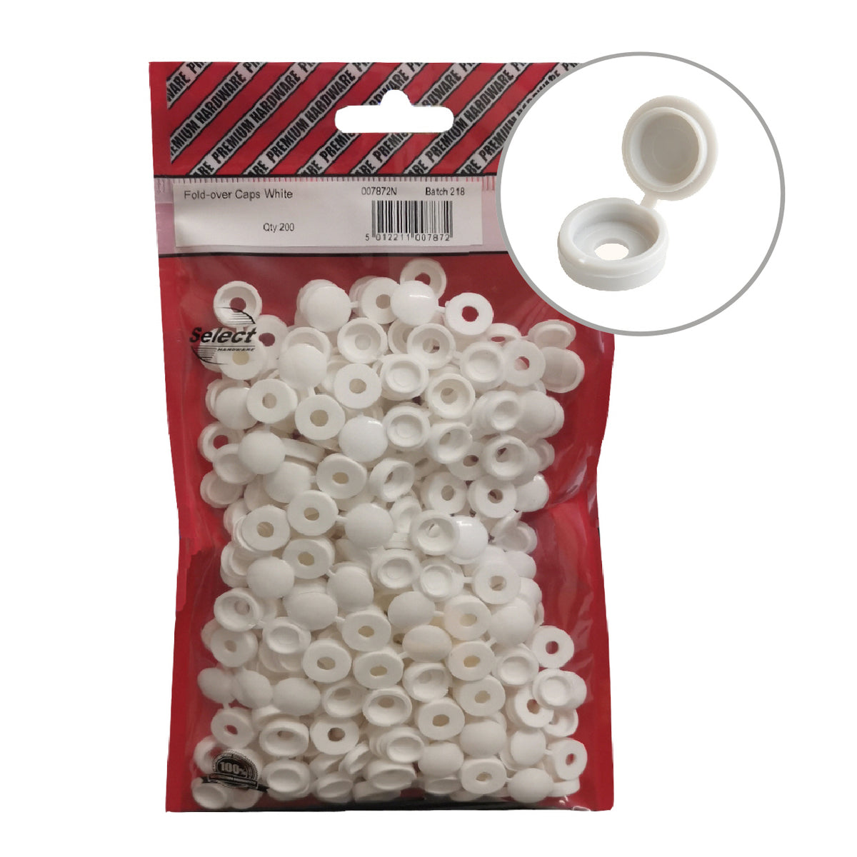200 x Snap-On White Plastic Screw Caps for No.6 - 8 Screws — Homesmart