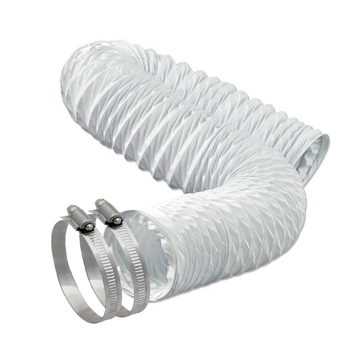 Flexible PVC 3 Metre Ducting & Hose Clamp Clips for 100mm Ducting ...