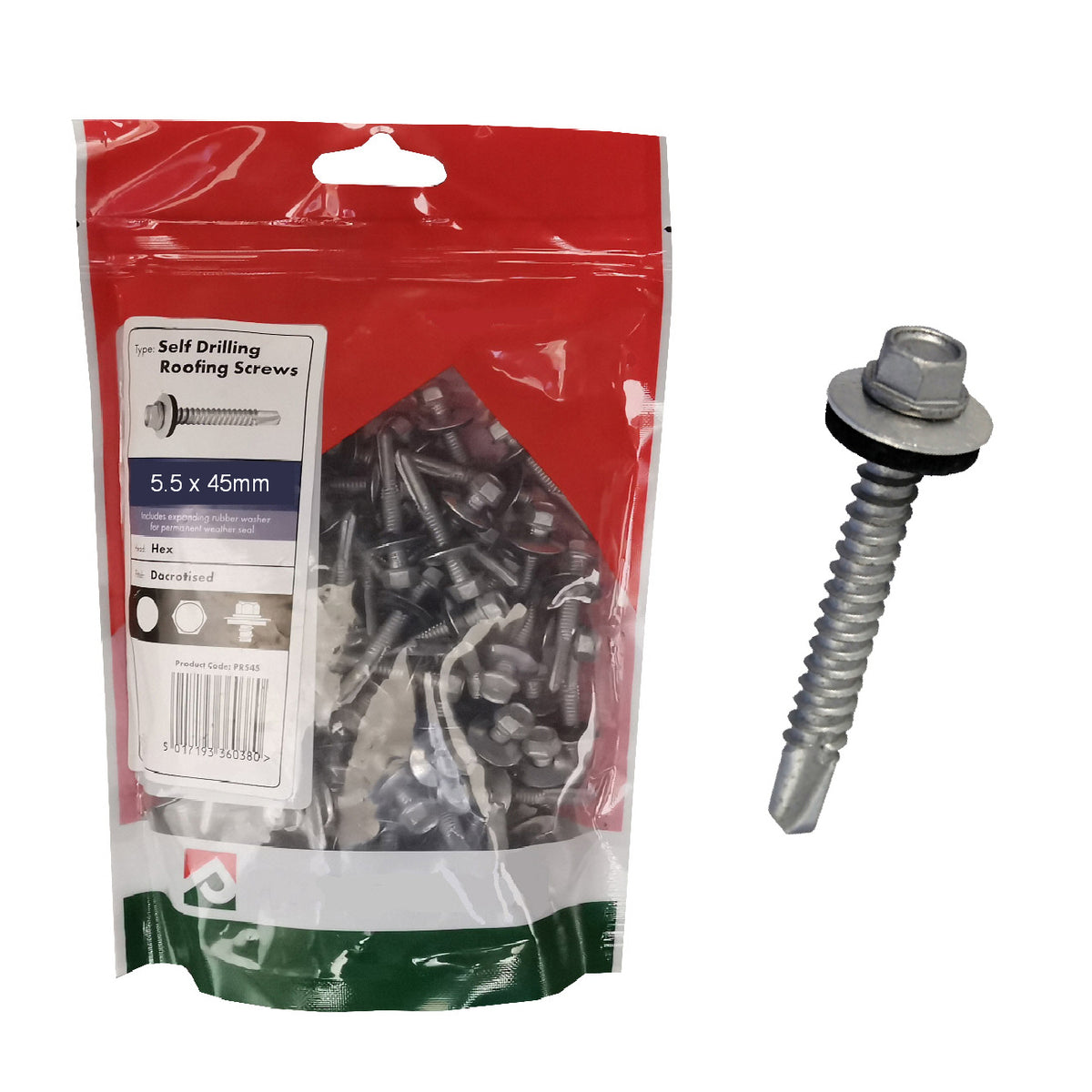 100 x Roofing & Cladding Screws 5.5 x 45mm Self Drill — Homesmart
