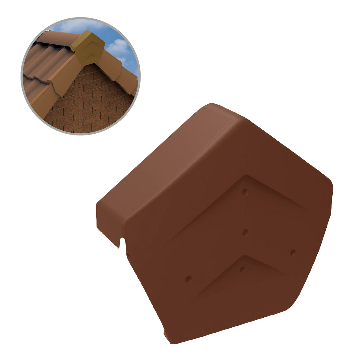 Terracotta Angled Ridge End Cap for Dry Verge Systems — Homesmart