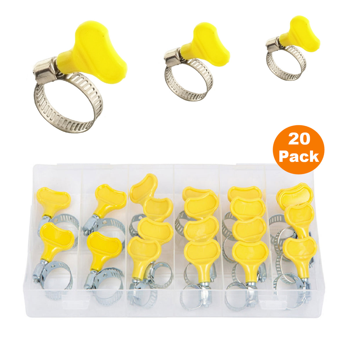 20 x Assorted Key Hose Clamps, Jubilee Type Worm Drive — Homesmart
