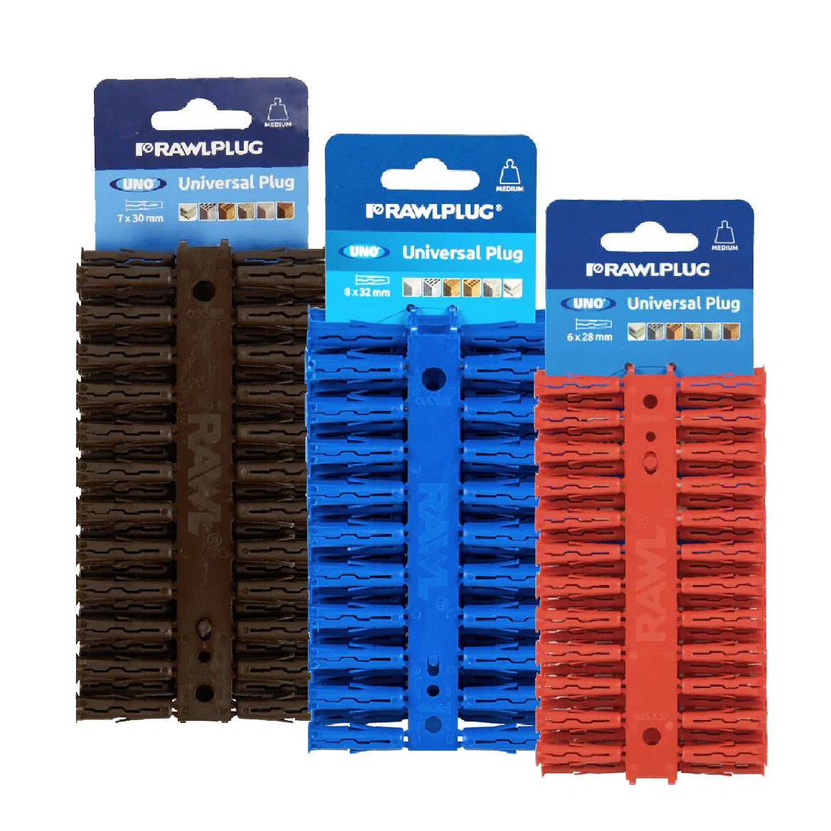272 x Assorted Genuine Uno Rawl Plugs Universal Wall Screw Fixings ...