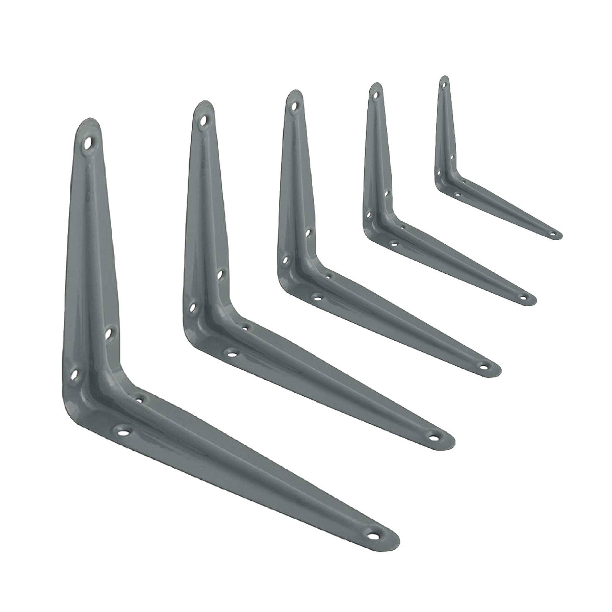 10 x Grey Metal London Shelf Support Brackets — Homesmart