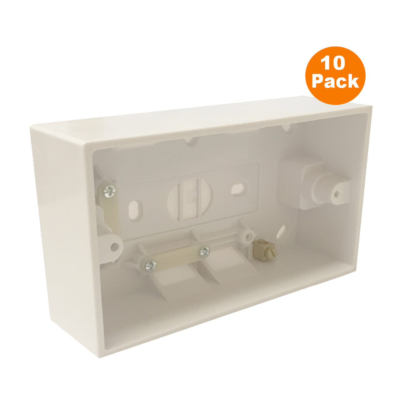 Surface Mounted Back Box 41mm Double Pattress. — Homesmart