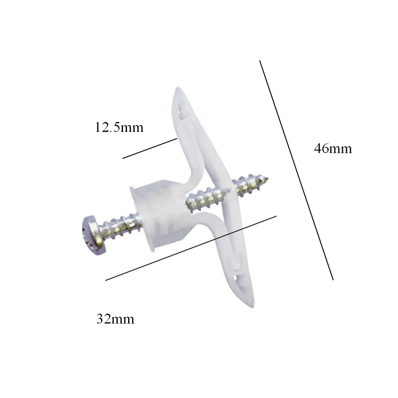 10 x Spring Toggle Plasterboard Plugs, Cavity Wall Expansion Fixings ...