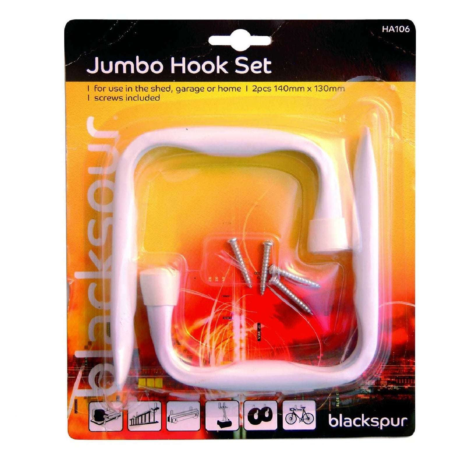 White Jumbo Ladder Garage Hook Set — Homesmart