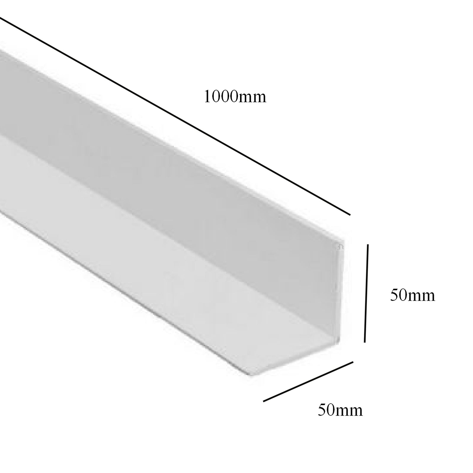 White 1 Metre UPVC Plastic Rigid Angle 50 x 50mm Corner Trim — Homesmart