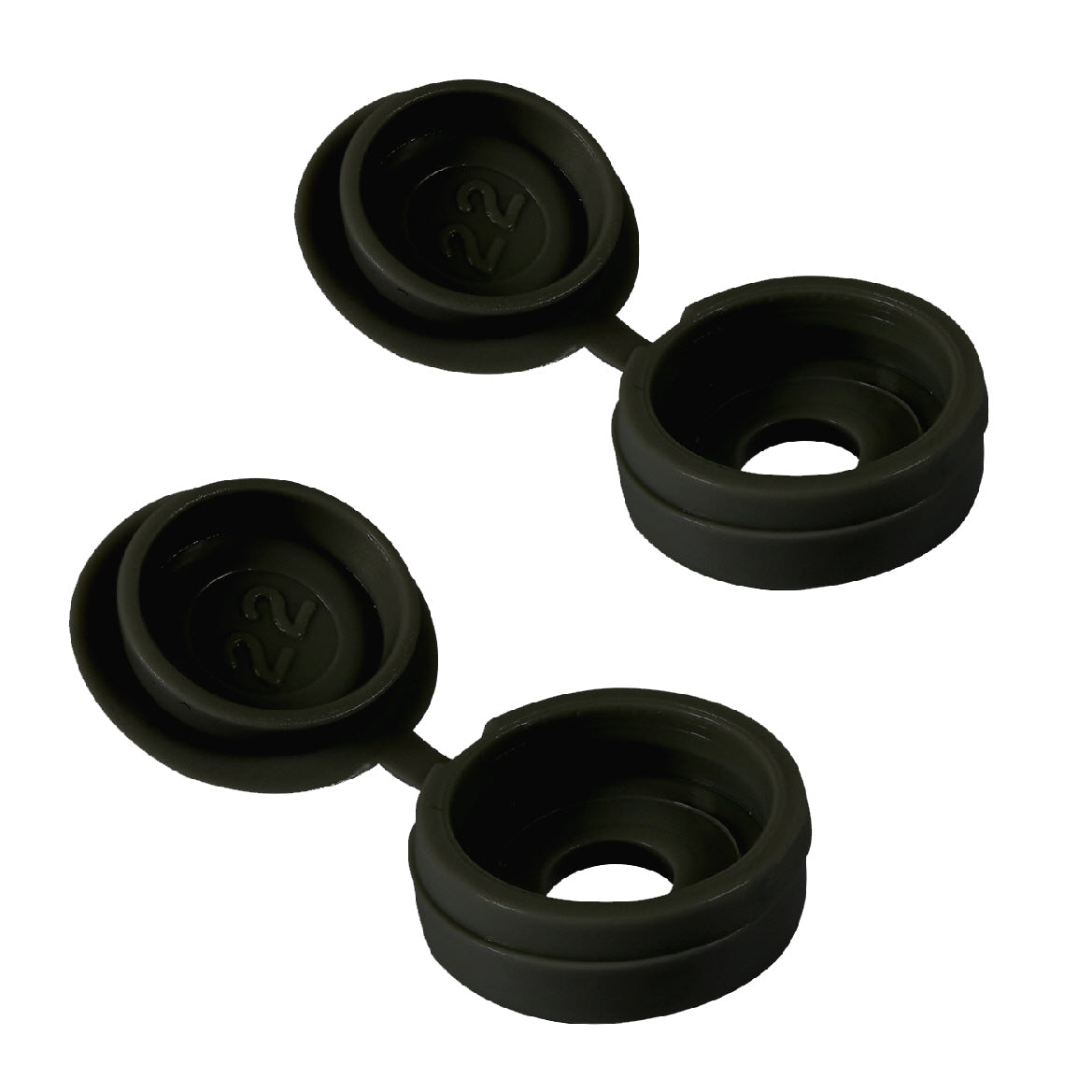 80 x Black Fold Over Plastic Hinged Screw Caps / 17mm Large Cups ...