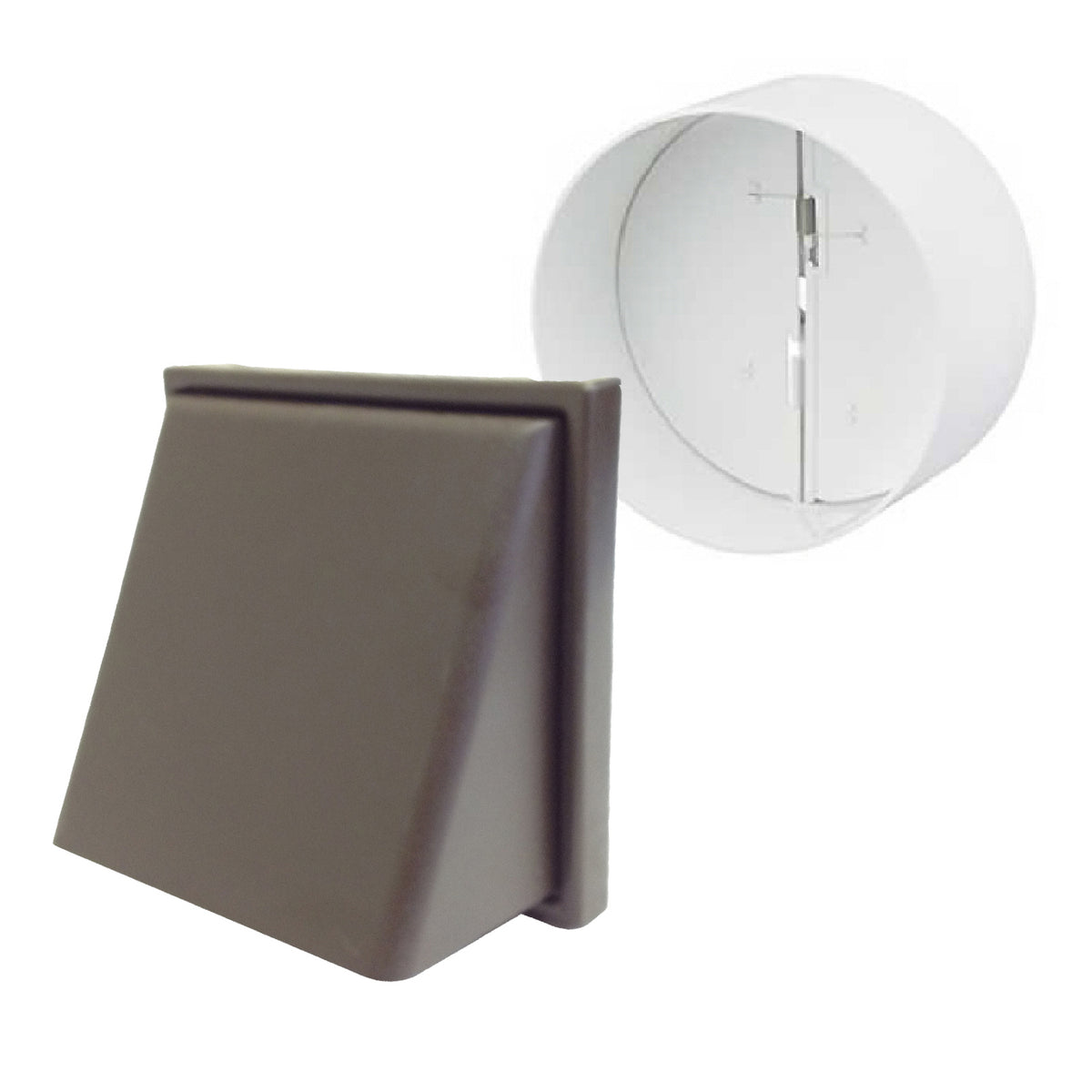 Brown Hooded Cowl Extractor Fan Air Vent & Back Draught Shutter ...