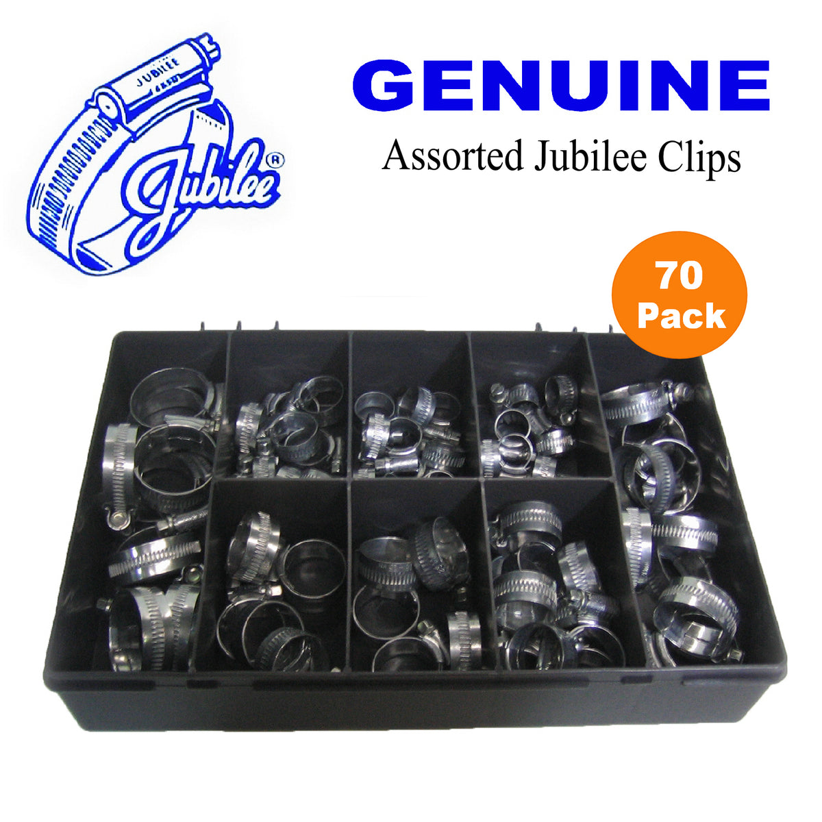 70 x Genuine Assorted Jubilee Hose Clips. Worm Drive. — Homesmart