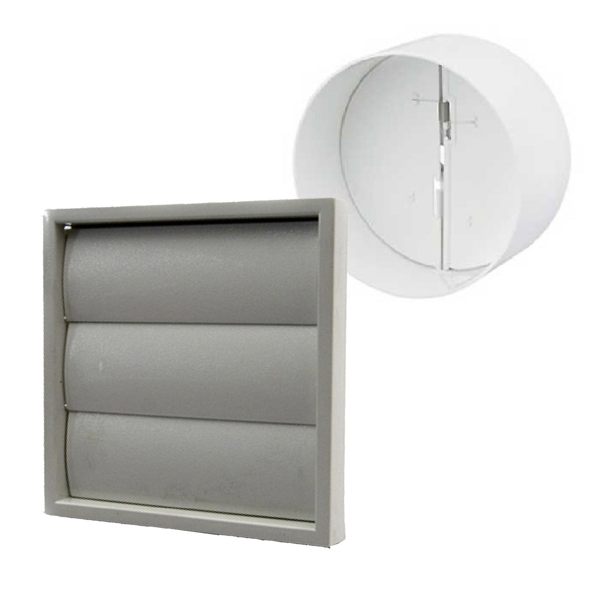 Grey Gravity Flap Air Vent & Back Draught Shutter 4 Inch — Homesmart