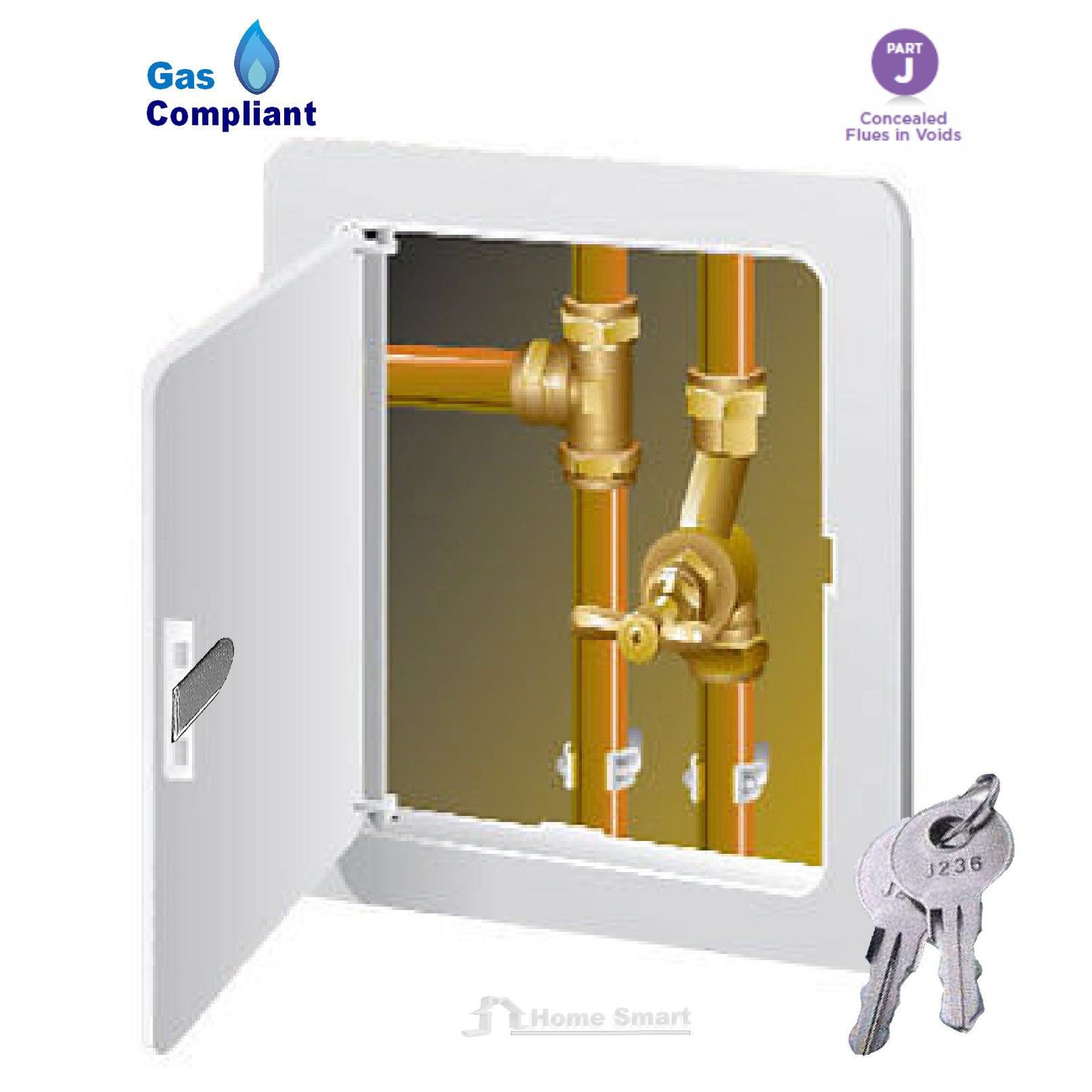 White Access Panel Inspection Hatch Gas Safe Key Lock. — Homesmart