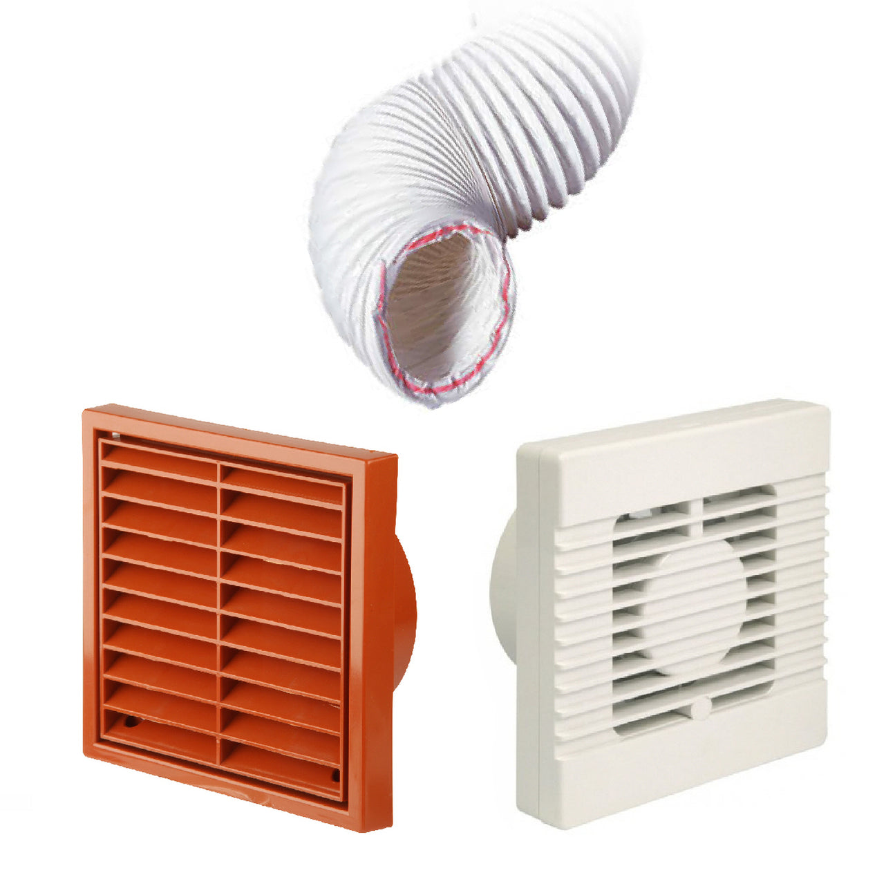 Manrose Standard Fan Terracotta Louvre 4 Inch Extractor Fan Kit — Homesmart