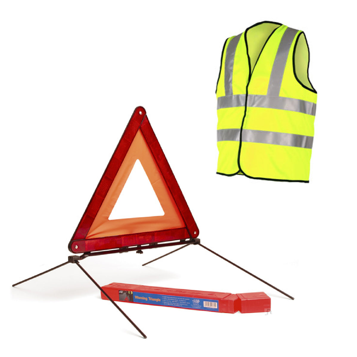 Reflective Large Warning Triangle Sign & Safety Vest. — Homesmart