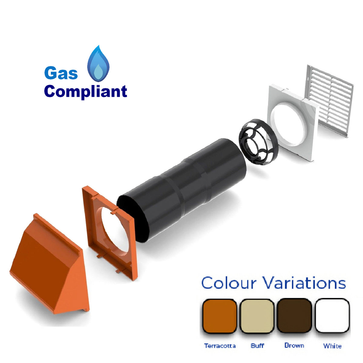 Core Drill Vent with Cowl Anti Draught Gas Ventilator. — Homesmart